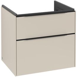 Villeroy & Boch Villeroy und Boch Subway 3.0 Waschtisch-Unterschrank C576L1VN 62,2x57,6x47,8cm, mit LED/Griff Volcano black, cashmere grey
