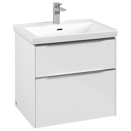 Villeroy & Boch Villeroy und Boch Subway 3.0 Waschtisch-Unterschrank C57600VE 62,2x57,6x47,8cm, ohne LED/Griff Aluminium gl&auml;nzend, brilliant white