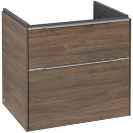 Villeroy & Boch Villeroy und Boch Subway 3.0 Waschtisch-Unterschrank C576L0VH 62,2x57,6x47,8cm, mit LED/Griff Aluminium gl&auml;nzend, arizona oak