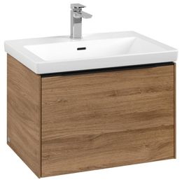 Villeroy & Boch Villeroy und Boch Subway 3.0 Waschtisch-Unterschrank C57501RH 62,2x42,9x47,8cm, ohne LED/Griff Volcano black, kansas oak