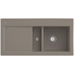Villeroy & Boch Villeroy und Boch Subway 60 Einbausp&uuml;le 671201TR rechts, mit Ablaufgarnitur, 1000 x 510 mm, Handbet&auml;tigung, timber CeramicPlus