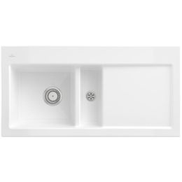 Villeroy & Boch Villeroy und Boch Subway 60 Einbausp&uuml;le 677001KG links, mit Ablaufgarnitur, Handbet&auml;tigung, 1000 x 510 mm, snow white CeramicPlus