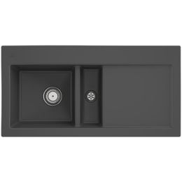 Villeroy & Boch Villeroy & Boch Subway 60 Einbausp&uuml;le 677001i4 links, mit Ablaufgarnitur und Handbet&auml;tigung, 1000 x 510 mm, Graphite