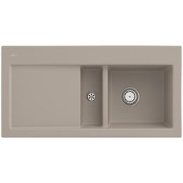 Villeroy & Boch Villeroy und Boch Subway 60 Einbausp&uuml;le 671201AM rechts, mit Ablaufgarnitur und Handbet&auml;tigung, 1000 x 510 mm, Almond