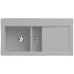 Villeroy & Boch Villeroy und Boch Subway 60 Einbausp&uuml;le 677001SM links, mit Ablaufgarnitur, Handbet&auml;tigung, 1000 x 510 mm, steam CeramicPlus