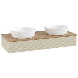 Villeroy & Boch Villeroy und Boch Antao Waschtisch-Unterschrank K13111HJ 120x19x50cm, Waschbeckenplattenfarbe honey oak, silk grey matt lacquer