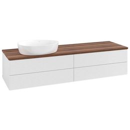 Villeroy & Boch Villeroy und Boch Antao Waschtisch-Unterschrank K26112GF 160x36x50cm, Waschbeckenplattenfarbe warm walnut, glossy white lacquer