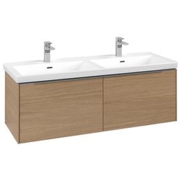 Villeroy & Boch Villeroy und Boch Subway 3.0 Waschtisch-Unterschrank C567L0VJ 127,2x42,9x47,8cm, mit LED/Griff Aluminium gl&auml;nzend, nordic oak