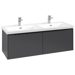 Villeroy & Boch Villeroy und Boch Subway 3.0 Waschtisch-Unterschrank C567L1VR 127,2x42,9x47,8cm, mit LED/Griff Volcano black, graphite