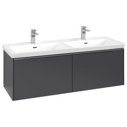 Villeroy & Boch Villeroy und Boch Subway 3.0 Waschtisch-Unterschrank C567L0VR 127,2x42,9x47,8cm, mit LED/Griff Aluminium gl&auml;nzend, graphite