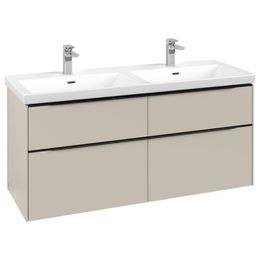 Villeroy & Boch Villeroy und Boch Subway 3.0 Waschtisch-Unterschrank C568L1VN 127,2x56,6x47,8cm, mit LED/Griff Volcano black, cashmere grey