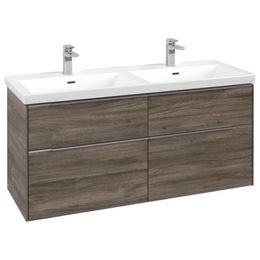Villeroy & Boch Villeroy und Boch Subway 3.0 Waschtisch-Unterschrank C56800RK 127,2x56,6x47,8cm, ohne LED/Griff Aluminium gl&auml;nzend, stone oak