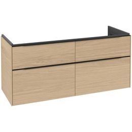 Villeroy & Boch Villeroy und Boch Subway 3.0 Waschtisch-Unterschrank C56801VJ 127,2x56,6x47,8cm, ohne LED/Griff Volcano black, nordic oak