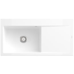 Villeroy & Boch Villeroy und Boch Subway Style 60 Einbausp&uuml;le 336201KG Becken links, Ablaufgarnitur mit Handbet&auml;tigung, 1000 x 510 mm, Snow White