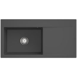 Villeroy & Boch Villeroy und Boch Subway Style 60 Einbausp&uuml;le 336201i4 Becken links, Ablaufgarnitur mit Handbet&auml;tigung, 1000 x 510 mm, Graphite