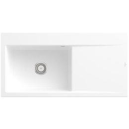 Villeroy & Boch Villeroy und Boch Subway Style 60 Einbausp&uuml;le 336201RW Becken links, Ablaufgarnitur mit Handbet&auml;tigung, 1000 x 510 mm, Stone White