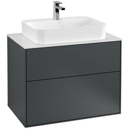 Villeroy & Boch Villeroy und Boch Finion Waschtischunterschrank G34100HG 80x60,3cm, Emotion, Abdeckplatte white matt, Midnight Blue Matt Lacquer