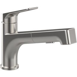 Villeroy & Boch Villeroy und Boch Sp&uuml;ltisch-Einhebelmischer 928100LC schwenkbarer Strahlregler, Edelstahl massiv