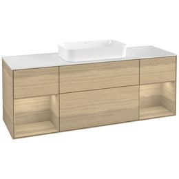 Villeroy & Boch Villeroy und Boch Finion Waschtischunterschrank G331PCPC 160cm, Abdeckplatte white matt, Emotion, Regale Oak Veneer, Oak Veneer