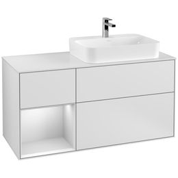 Villeroy & Boch Villeroy und Boch Finion Waschtischunterschrank G391MTMT 120cm, Abdeckplatte white matt, Emotion, Regal links White matt lacquer, White matt lacquer