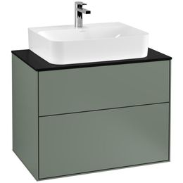 Villeroy & Boch Villeroy und Boch Finion Waschtischunterschrank G09200GM 80x60,3x50,1cm, Emotion, Abdeckplatte black matt, Olive Matt Lacquer