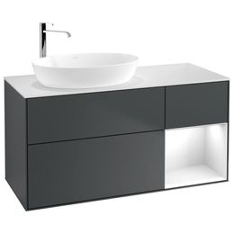 Villeroy & Boch Villeroy und Boch Finion Waschtischunterschrank G931GFHG 120cm, Abdeckplatte white matt, Emotion, Regale Glossy white lacquer, Midnight Blue Matt Lacquer