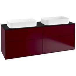 Villeroy & Boch Villeroy und Boch Finion Waschtischunterschrank G31200HB 160x60,3cm, Emotion, Abdeckplatte black matt, Peony Matt