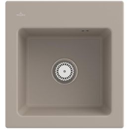 Villeroy & Boch Villeroy und Boch Subway 45 XS Einbausp&uuml;le 678101AM mit Ablaufgarnitur und Handbet&auml;tigung, 475 x 510 mm, Almond