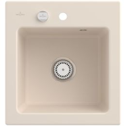 Villeroy & Boch Villeroy & Boch Subway 45 XS Einbausp&uuml;le 678102FU mit Ablaufgarnitur und Exzenterbet&auml;tigung, 475 x 510 mm, Ivory