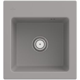Villeroy & Boch Villeroy und Boch Subway 45 XS Einbausp&uuml;le 678101KD mit Ablaufgarnitur, 475 x 510 mm, Handbet&auml;tigung, fossil CeramicPlus