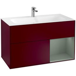 Villeroy & Boch Villeroy und Boch Finion Waschtischunterschrank F040GMHB 99,6x59,1x49,8cm, Regal rechts Olive Matt Lacquer, Peony Matt