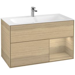 Villeroy & Boch Villeroy und Boch Finion Waschtischunterschrank F040PCPC 99,6x59,1x49,8cm, Regal rechts Oak Veneer, Oak Veneer