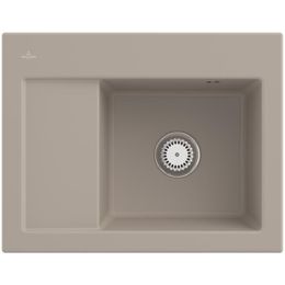 Villeroy & Boch Villeroy und Boch Subway 45 Compact Einbausp&uuml;le 331301AM rechts, mit Ablaufgarnitur und Handbet&auml;tigung, 650 x 510 mm, Almond