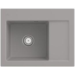 Villeroy & Boch Villeroy und Boch Subway 45 Compact Einbausp&uuml;le 331201KD links, mit Ablaufgarnitur, Handbet&auml;tigung, 650 x 510 mm, fossil CeramicPlus