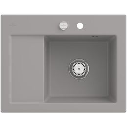 Villeroy & Boch Villeroy und Boch Subway 45 Compact Einbausp&uuml;le 331302KD rechts, mit Ablaufgarnitur, Excenterbet&auml;tigung, 650 x 510 mm, fossil CeramicPlus