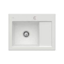 Villeroy & Boch Villeroy und Boch Subway 45 Compact Einbausp&uuml;le 331202SM links, mit Ablaufgarnitur, Excenterbet&auml;tigung, 650 x 510 mm, steam CeramicPlus