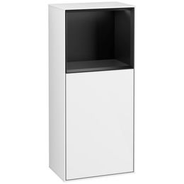 Villeroy & Boch Villeroy und Boch Finion Seitenschrank G500PDGF 41,8x93,6cm, links, Emotion, Regal oben Black matt, Glossy white lacquer