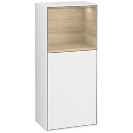 Villeroy & Boch Villeroy und Boch Finion Seitenschrank F500PCGF 41,8x93,6x27cm, links, Regal oben Oak Veneer, Glossy white lacquer
