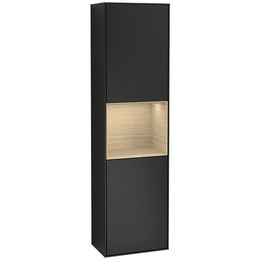 Villeroy & Boch Villeroy und Boch Finion Hochschrank F460PCPD 41,8x151,6x27cm, links, Regal Oak Venerr, Black matt lacquer