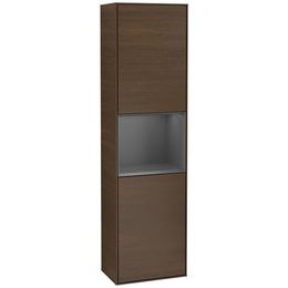 Villeroy & Boch Villeroy und Boch Finion Hochschrank G460GKGN 41,8x151,6cm, links, Emotion, Regal Anthracite Matt Lacquer, Walnut veneer
