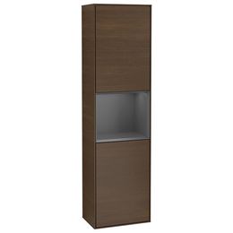 Villeroy & Boch Villeroy und Boch Finion Hochschrank G470GKGN 41,8x151,6cm, rechts, Emotion, Regal Anthracite Matt Lacquer, Walnut veneer