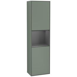 Villeroy & Boch Villeroy und Boch Finion Hochschrank F460GKGM 41,8x151,6x27cm, links, Regal Anthracite Matt Lacquer, Olive Matt Lacquer