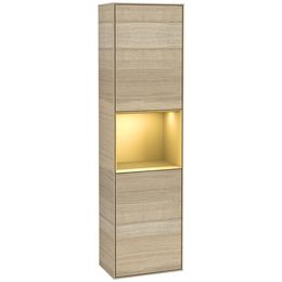 Villeroy & Boch Villeroy und Boch Finion Hochschrank F460HFPC 41,8x151,6x27cm, links, Regal Gold Matt Lacquer, Oak Veneer