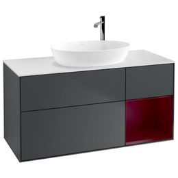 Villeroy & Boch Villeroy und Boch Finion Waschtischunterschrank G951HBHG 120cm, Abdeckplatte white matt, Emotion, Regale Peony matt lacquer, Midnight Blue Matt Lacquer