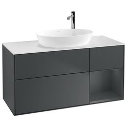 Villeroy & Boch Villeroy und Boch Finion Waschtischunterschrank G951HGHG 120cm, Abdeckplatte white matt, Emotion, Regale Midnight matt lacquer, Midnight Blue Matt Lacquer