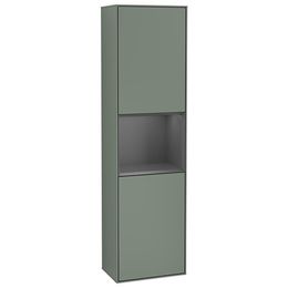 Villeroy & Boch Villeroy und Boch Finion Hochschrank F470GKGM 41,8x151,6x27cm, rechts, Regal Anthracite Matt Lacquer, Olive Matt Lacquer