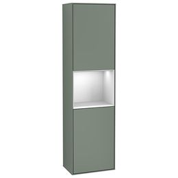 Villeroy & Boch Villeroy und Boch Finion Hochschrank F470MTGM 41,8x151,6x27cm, rechts, Regal White Matt Lacquer, Olive Matt Lacquer