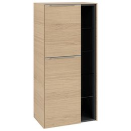 Villeroy & Boch Villeroy und Boch Subway 3.0 Mittelschrank C59800VJ 57,4x120x36,2cm, Schanier links/Griff Aluminium gl&auml;nzend, nordic oak