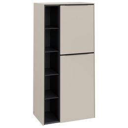 Villeroy & Boch Villeroy und Boch Subway 3.0 Mittelschrank C59901VN 57,4x120x36,2cm, Schanier rechts/Griff Volcano black, cashmere grey