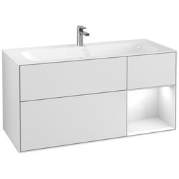Villeroy & Boch Villeroy und Boch Finion Waschtischunterschrank F070GFMT 119,6x59,1cm, Regal rechts Glossy white lacquer, White matt lacquer